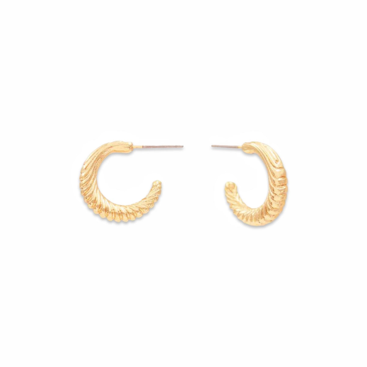 Petite Flat Shell Gold Hoop| Petite Gold Hoop| Hoop Earrings – Pierce & Hide