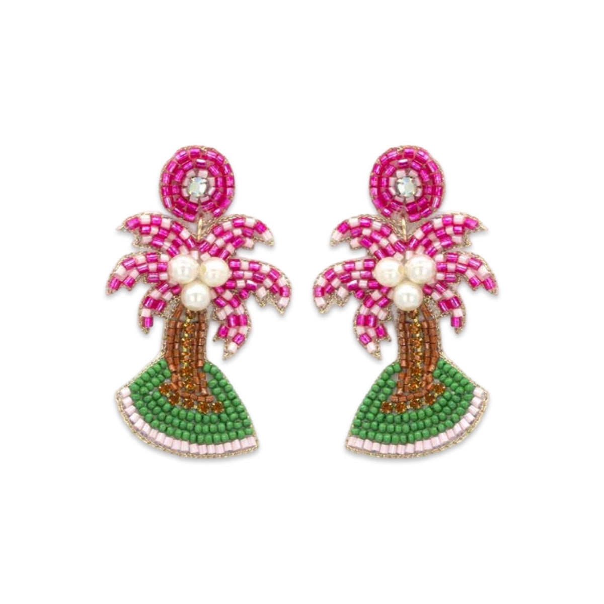 Pink + Pearl Beaded Palm Trees – Pierce & Hide