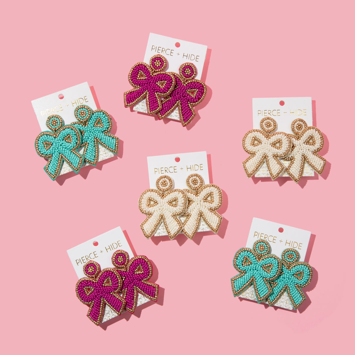 Custom Cream Statement Bow Earrings | Bow Drop – Pierce & Hide