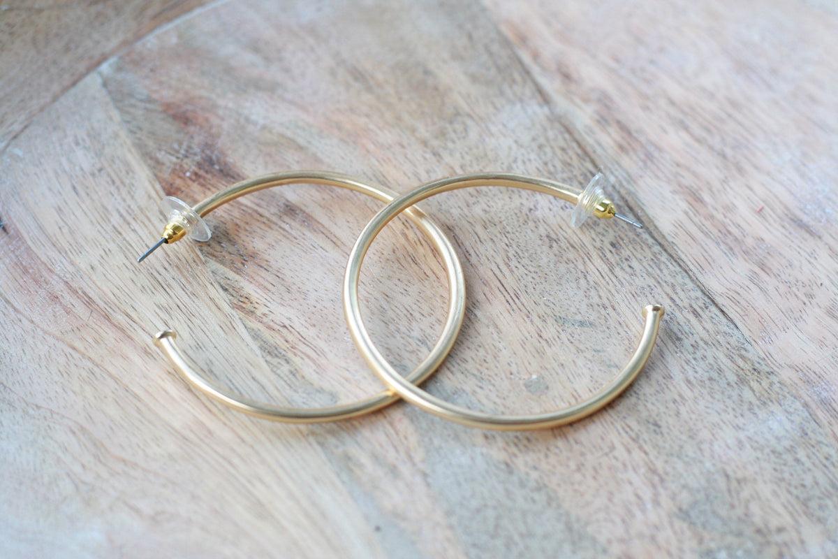 Skinny Everyday Gold Hoops | Classic Hoop Earrings – Pierce & Hide